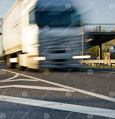 Fast moving truck stock image. Image of trailer, road - 5085419