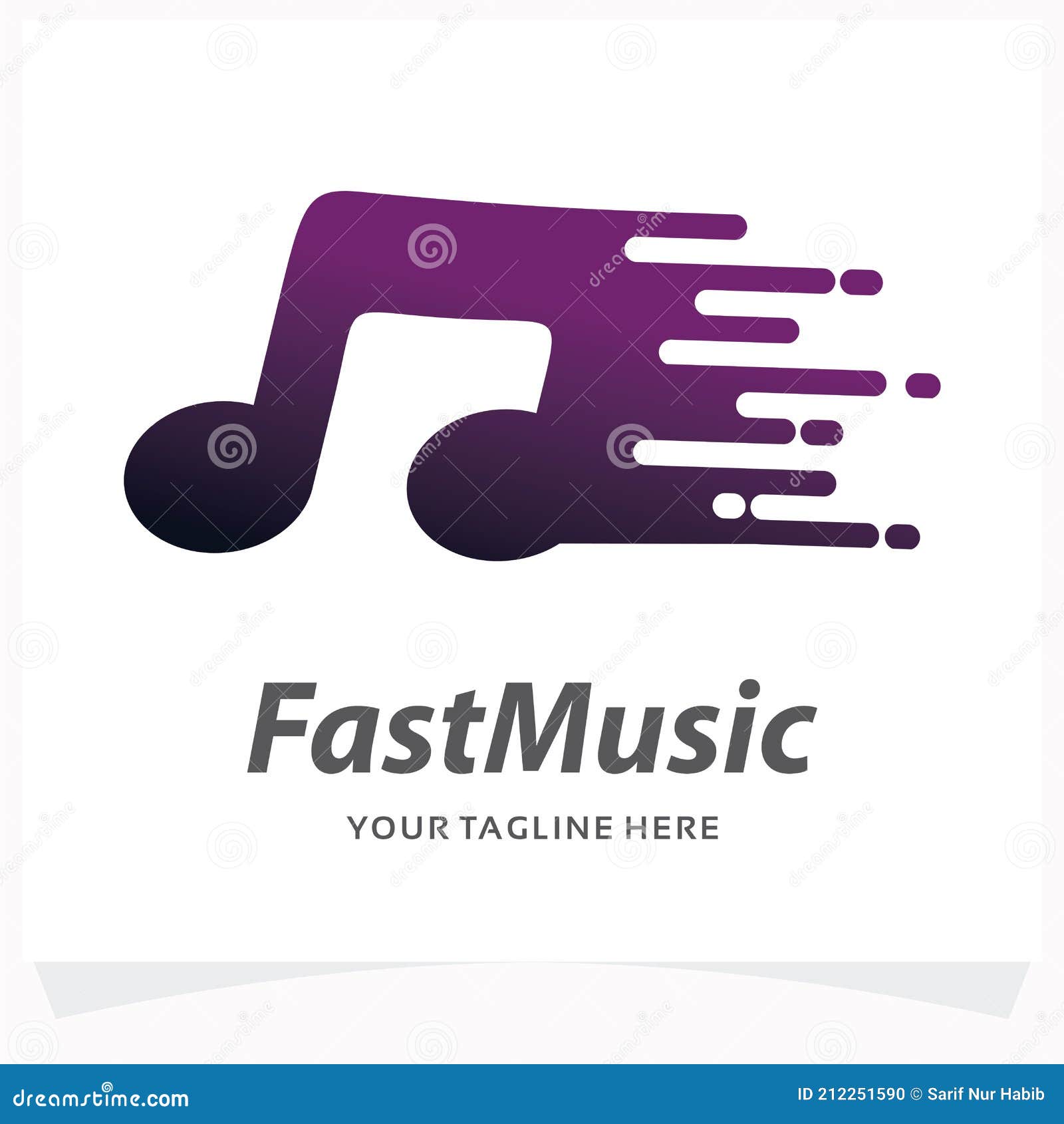 Fast Music Logo Design Template Stock Vector - Illustration of emblem ...