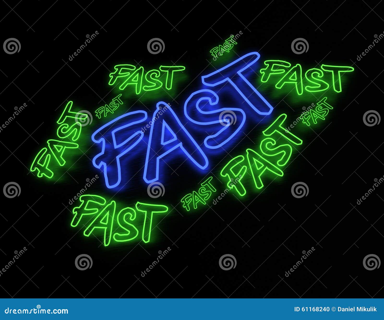 Fast Neon Sign stock illustration. Illustration of business - 61168240