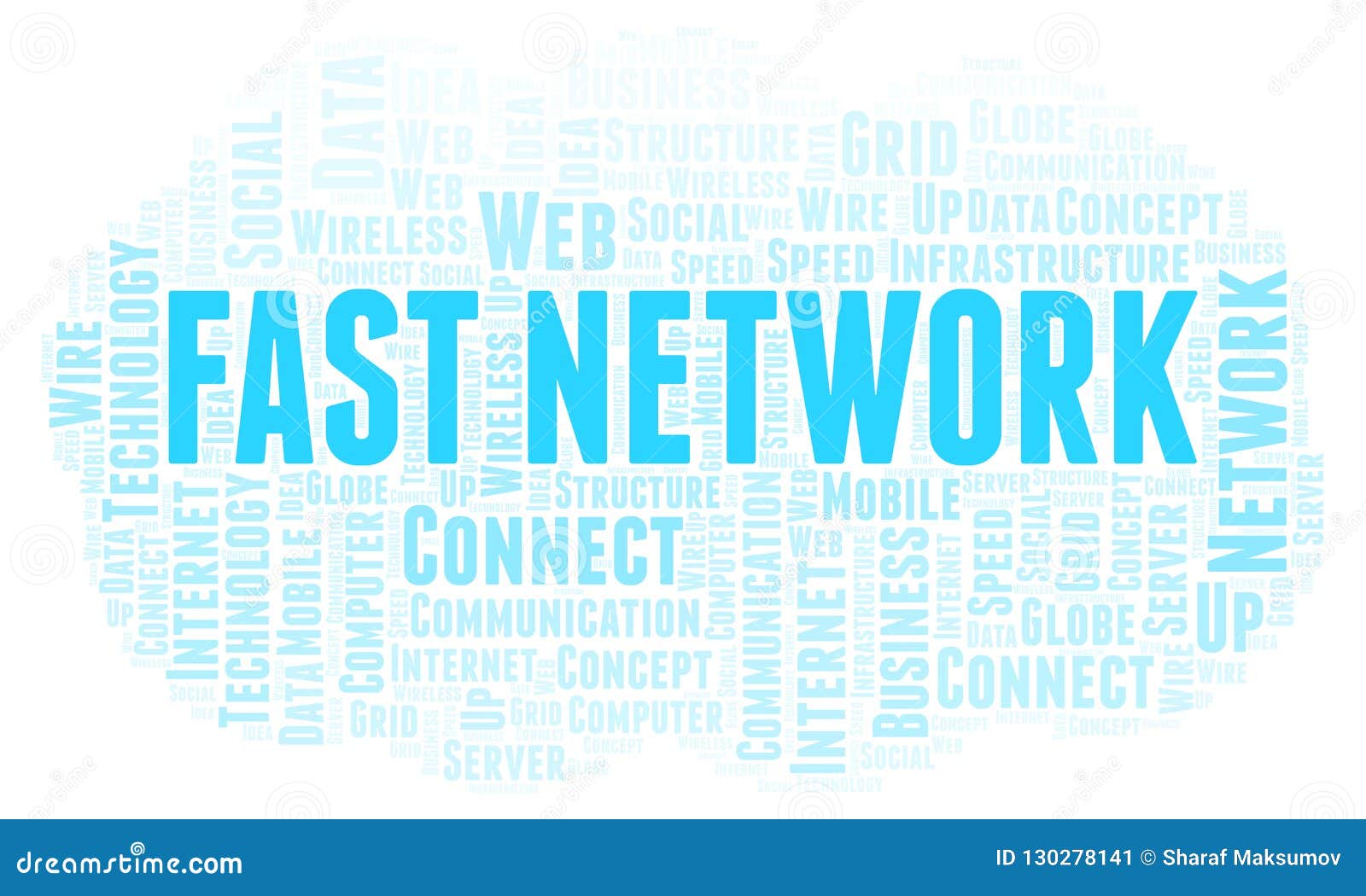 Fast Network word cloud. stock illustration. Illustration of networking ...