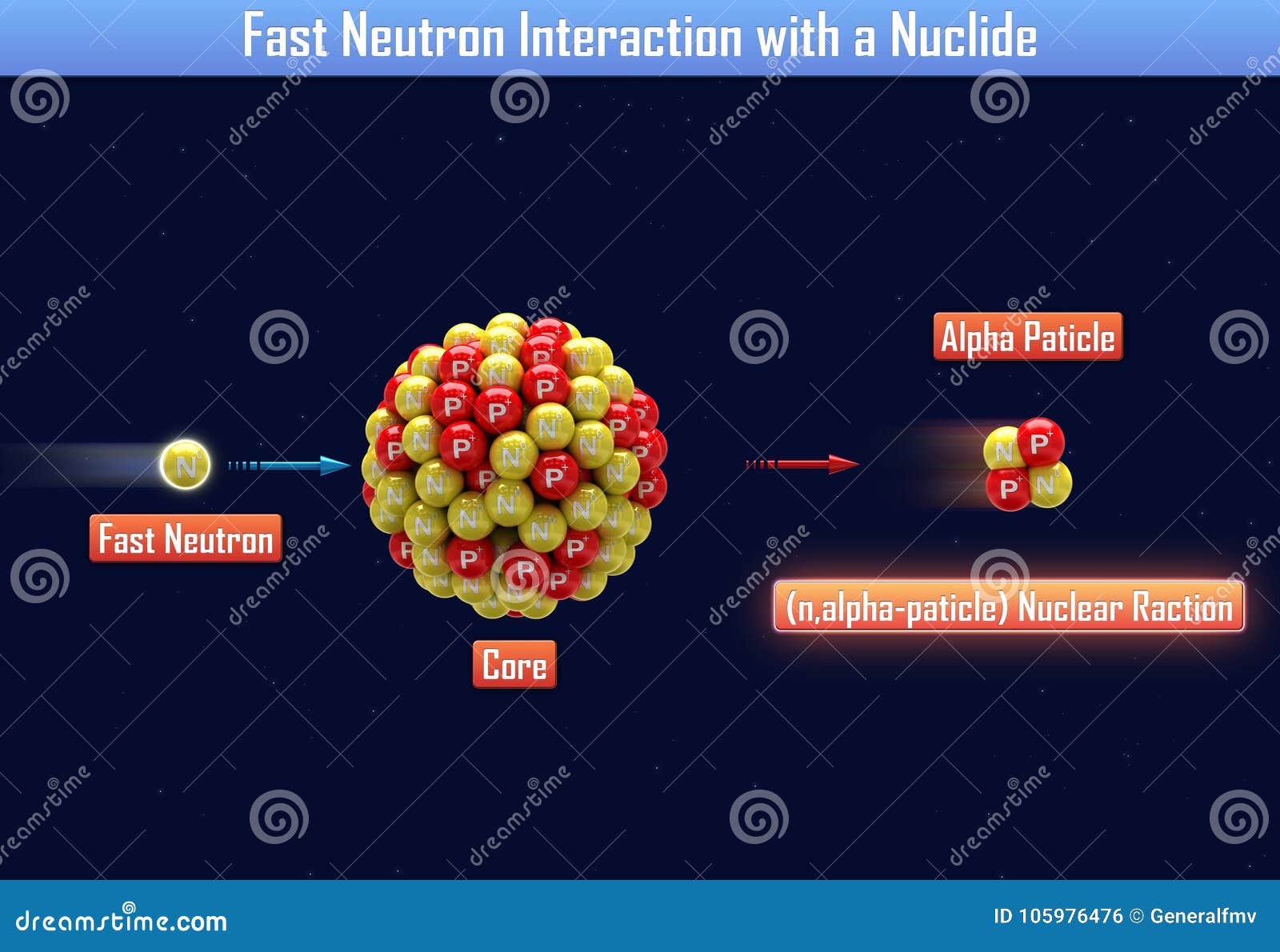 Fast Neutron Interaction with a Nuclide Stock Illustration ...