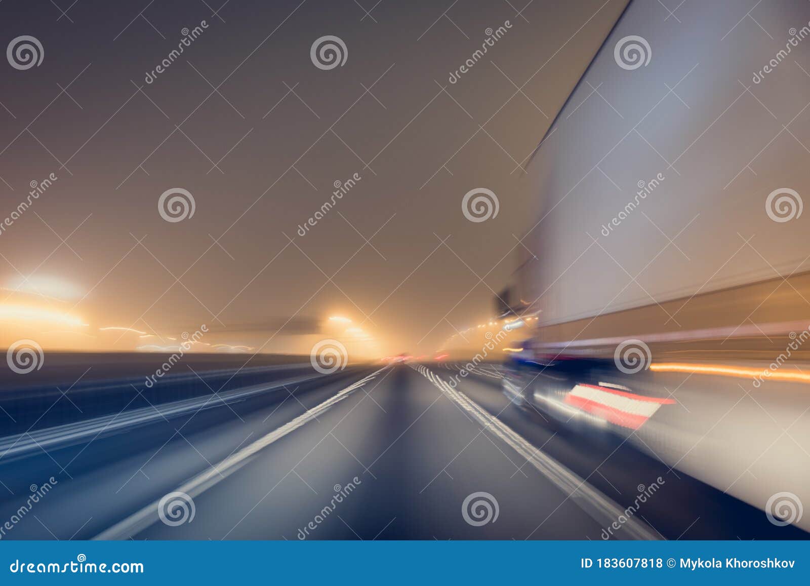 Fast Night Driving on Highway Stock Photo - Image of urban, fast: 183607818