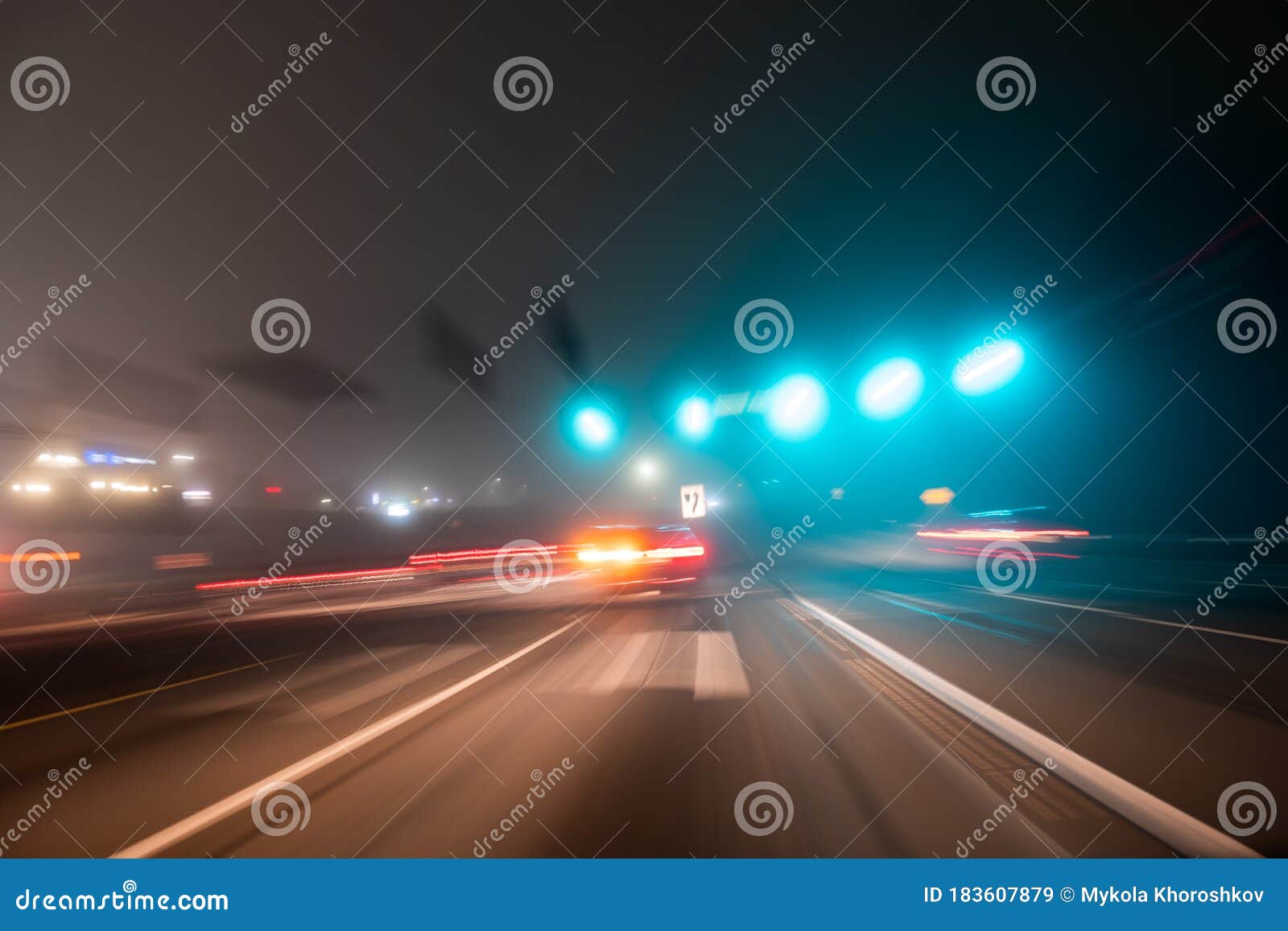 Fast Night Driving on Highway Stock Image - Image of danger, drive ...