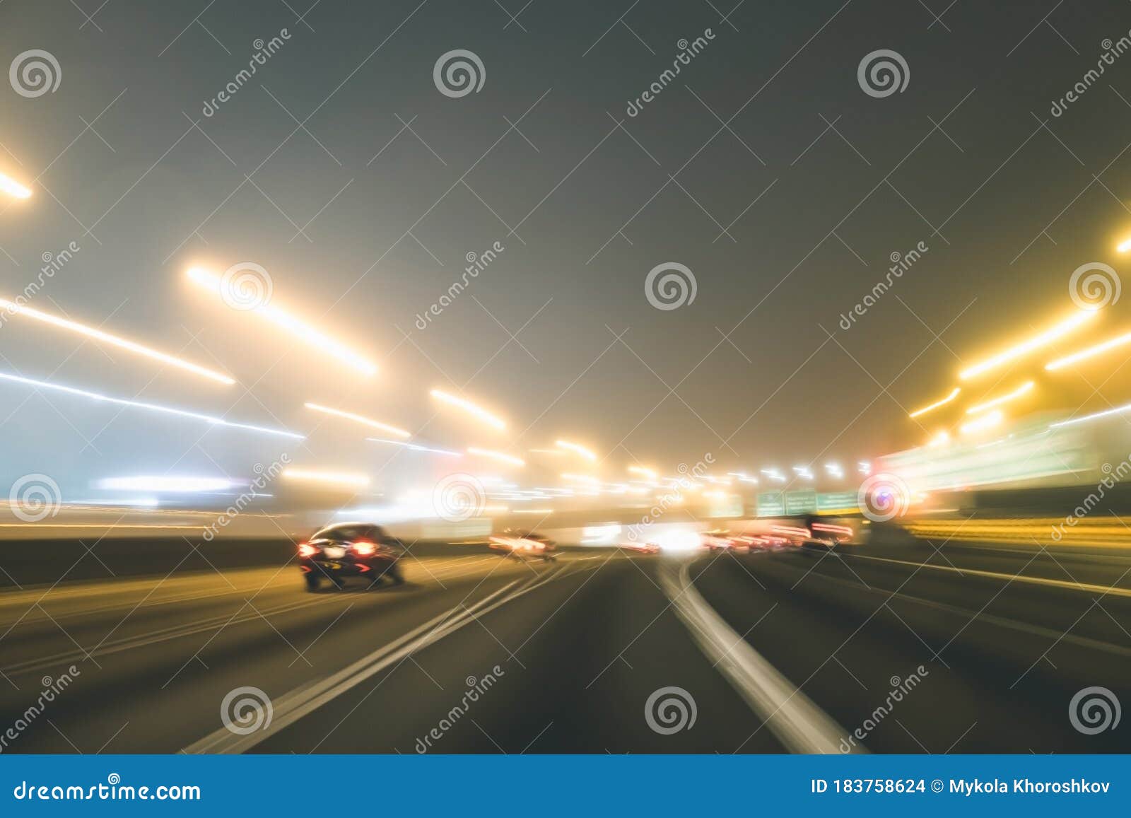 Fast Night Driving on Highway Stock Photo - Image of speed, travel ...