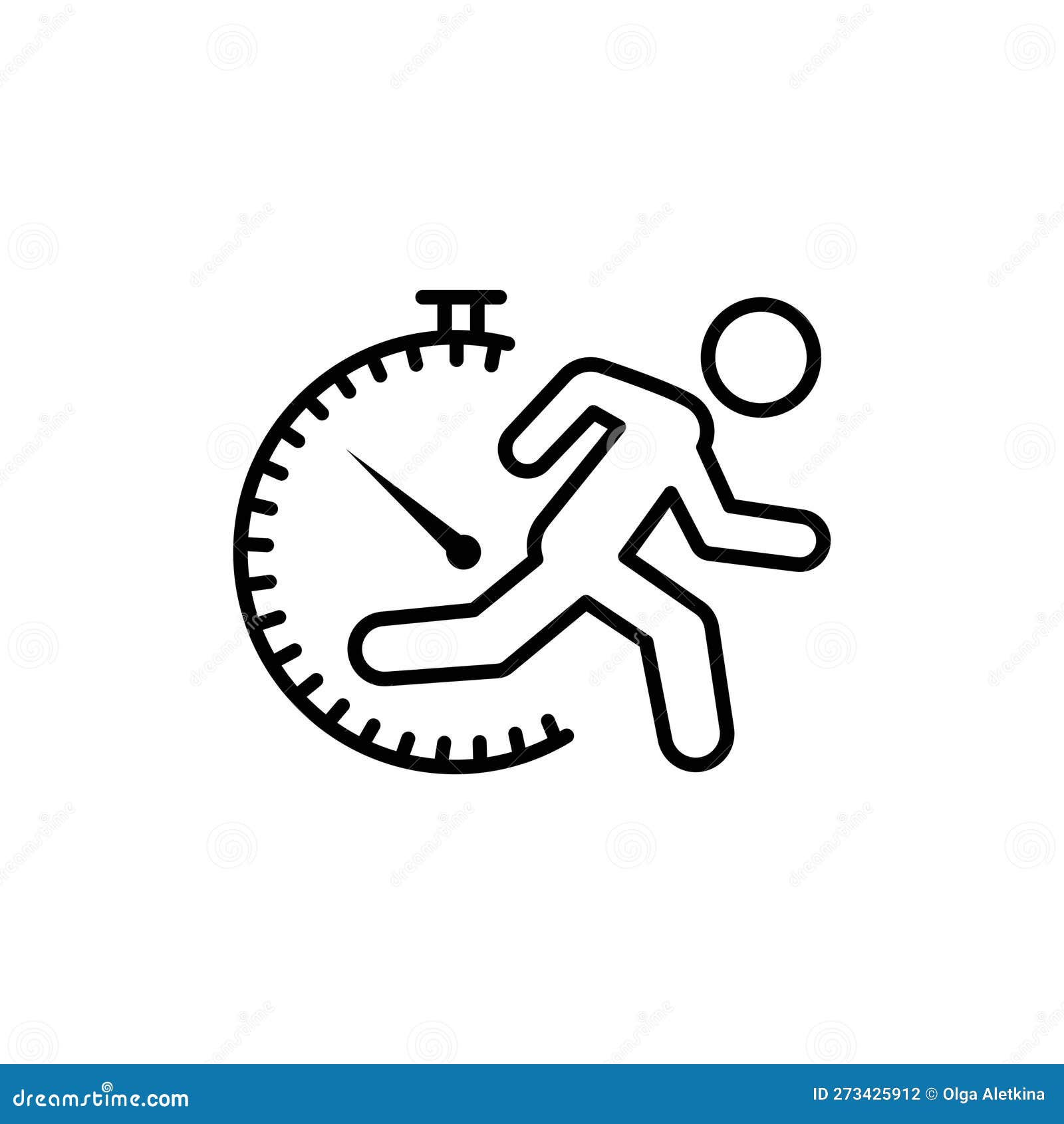 Thin Line Fast Running Man Icon on White Background Stock Vector ...
