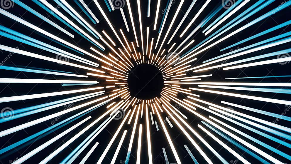 Fast Paced Blue Light Stripes Dynamic Movement on Dark Background Stock ...