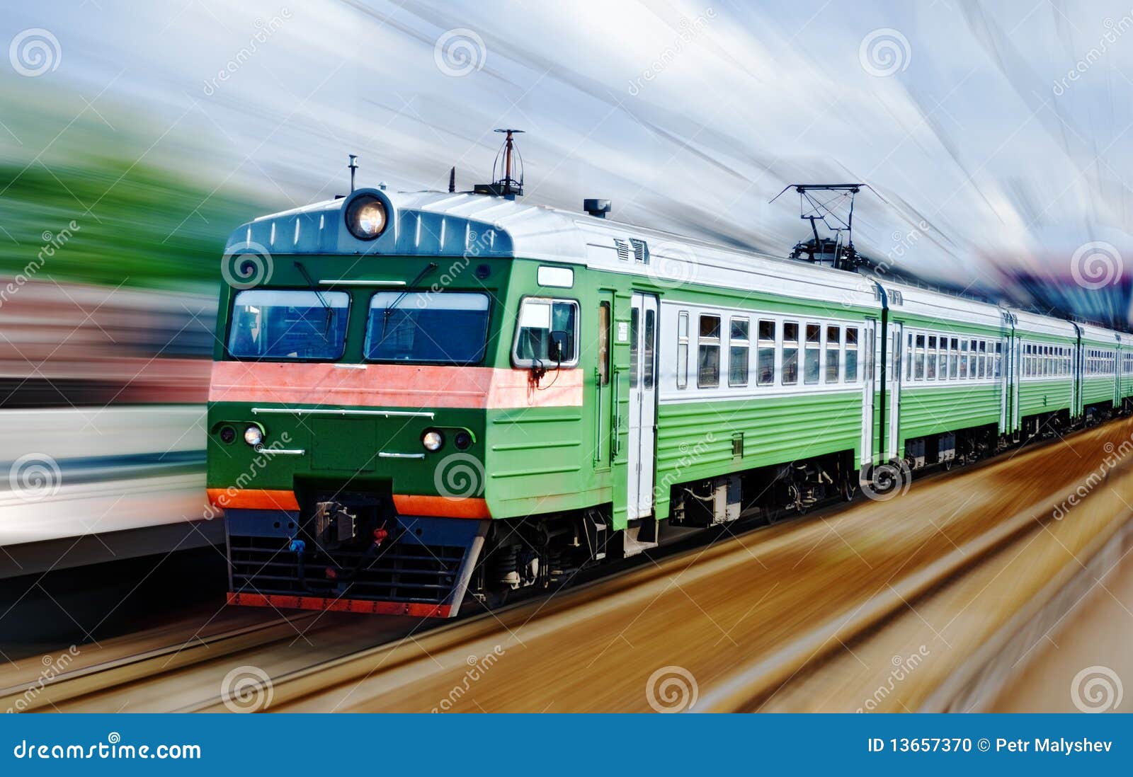 Fast passanger train stock photo. Image of moving, perspective - 13657370