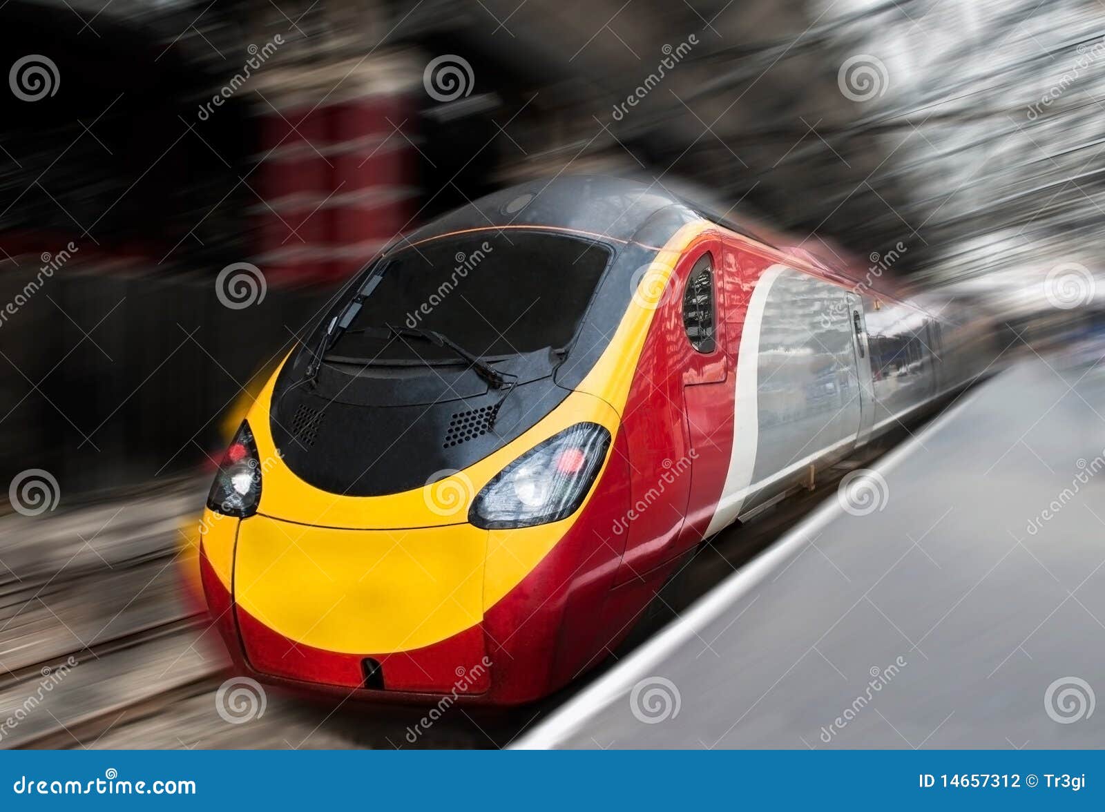 Fast Passenger Speed Train with Motion Blur Stock Photo - Image of ...