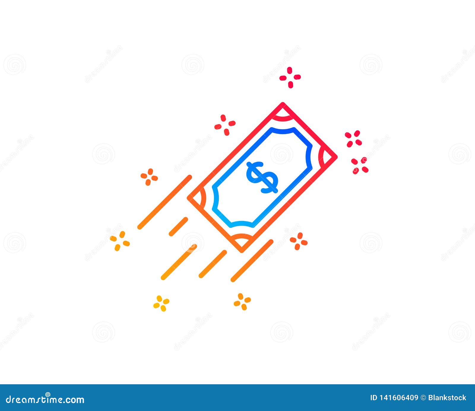 Fast Payment Line Icon. Dollar Exchange Sign. Vector Stock Vector ...