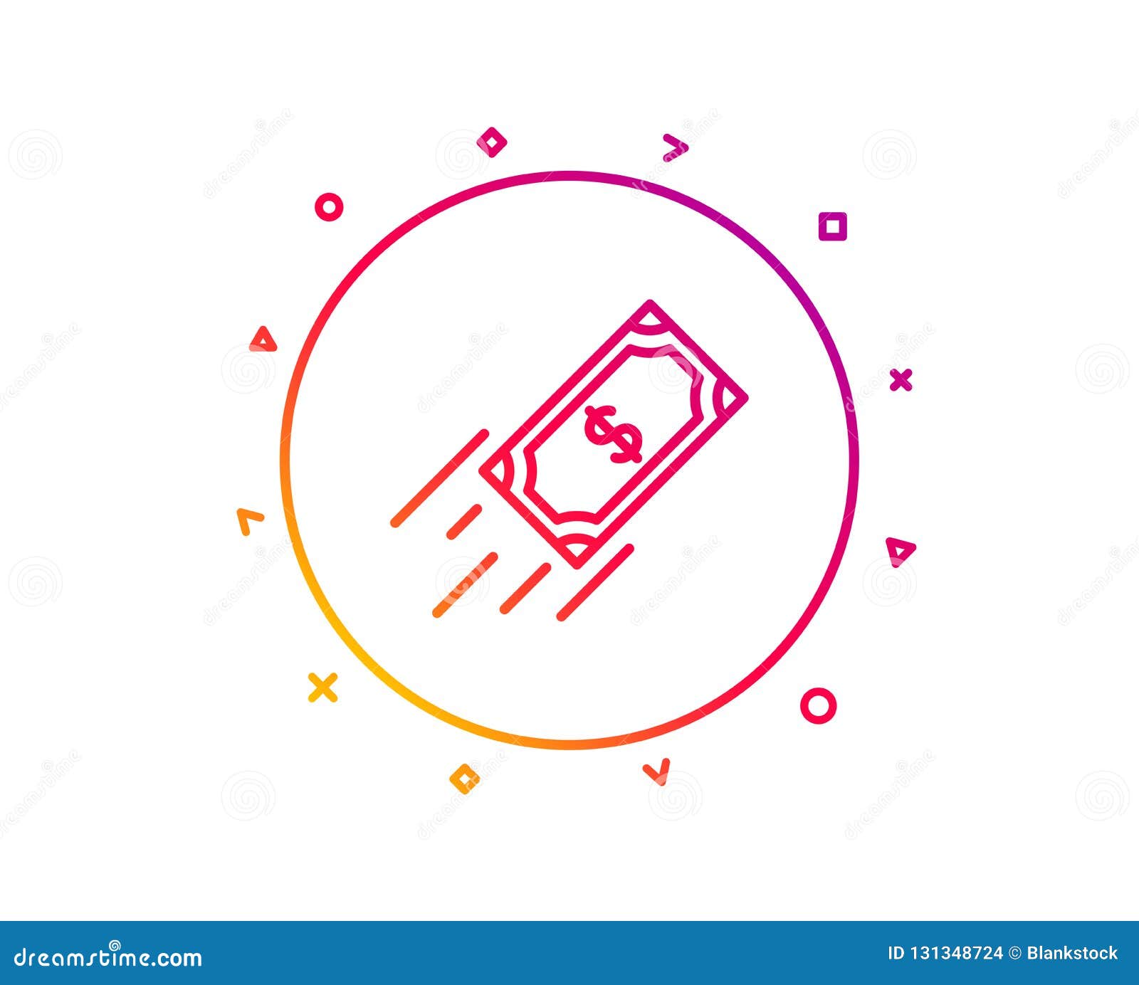 Fast Payment Line Icon. Dollar Exchange Sign. Vector Stock Vector ...