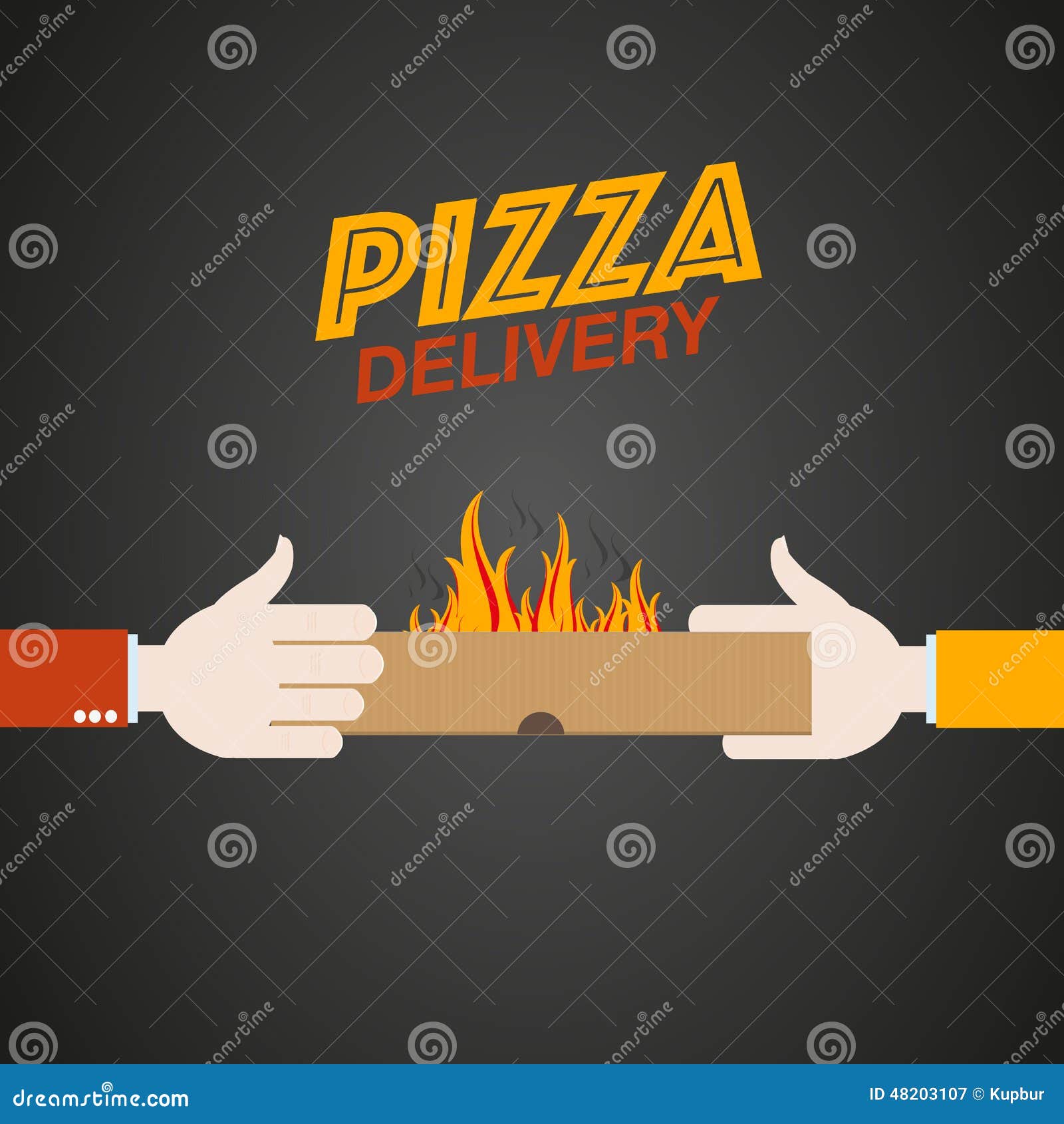 Fast Pizza Delivery Car On White Background. Delivery Van With Pizza ...