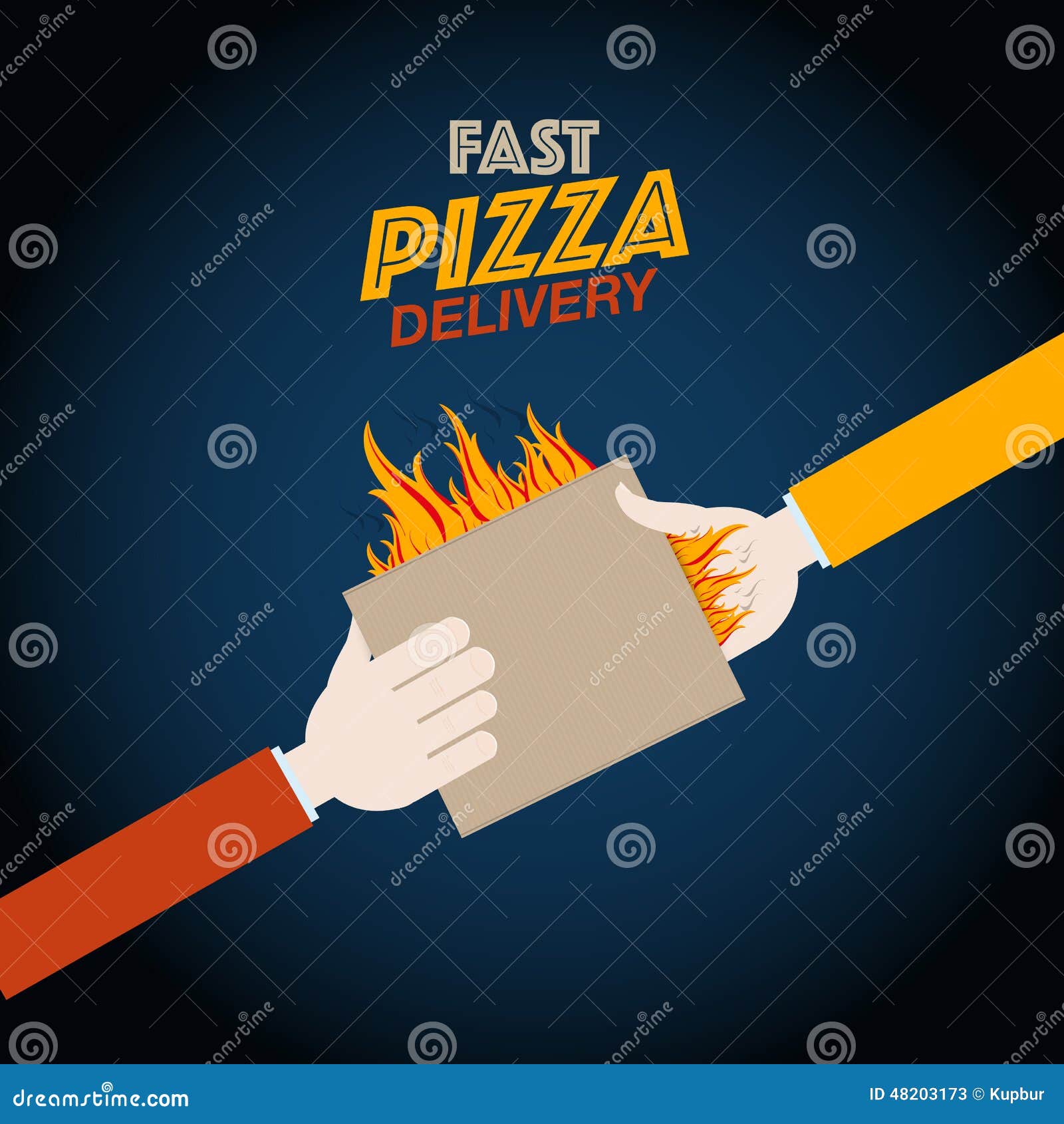 Fast pizza delivery design stock vector. Illustration of fast - 48203173