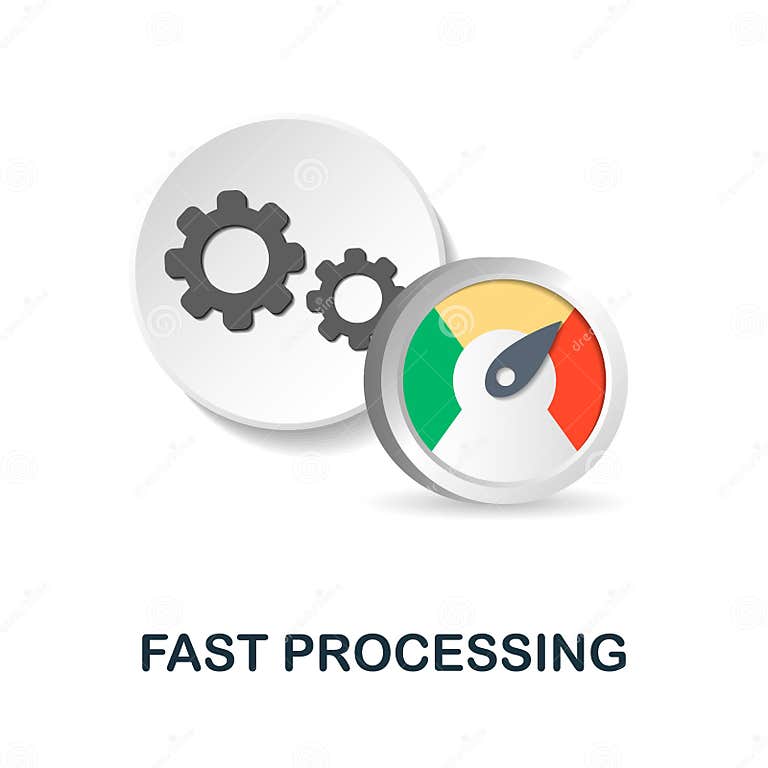 Fast Processing Icon. 3d Illustration from Data Science Collection ...