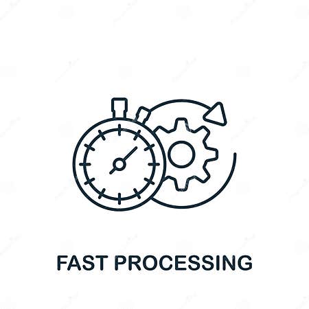 Fast Processing Icon. Monochrome Simple Line Data Science Icon for ...