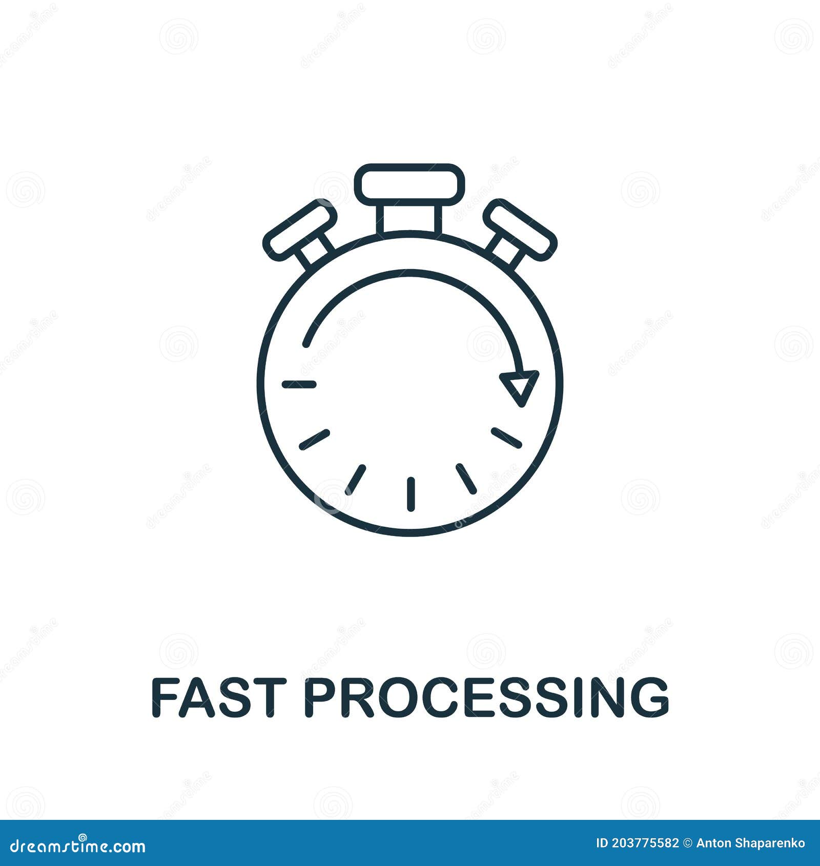 Fast Processing Icon. Line Style Element from Data Organization ...