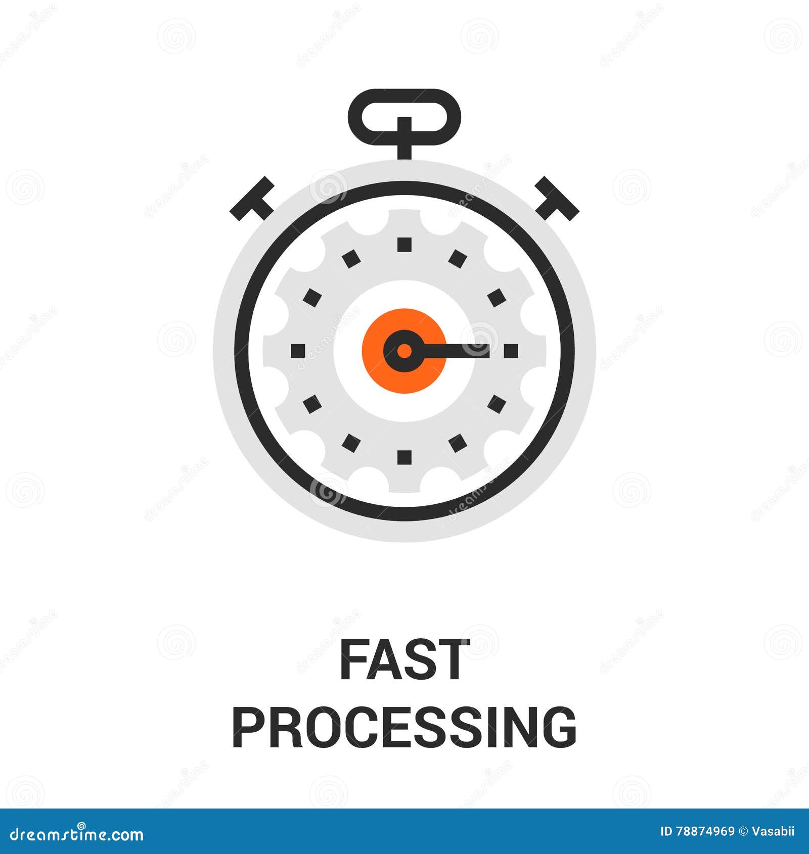 Fast processing icon stock vector. Illustration of gear - 78874969