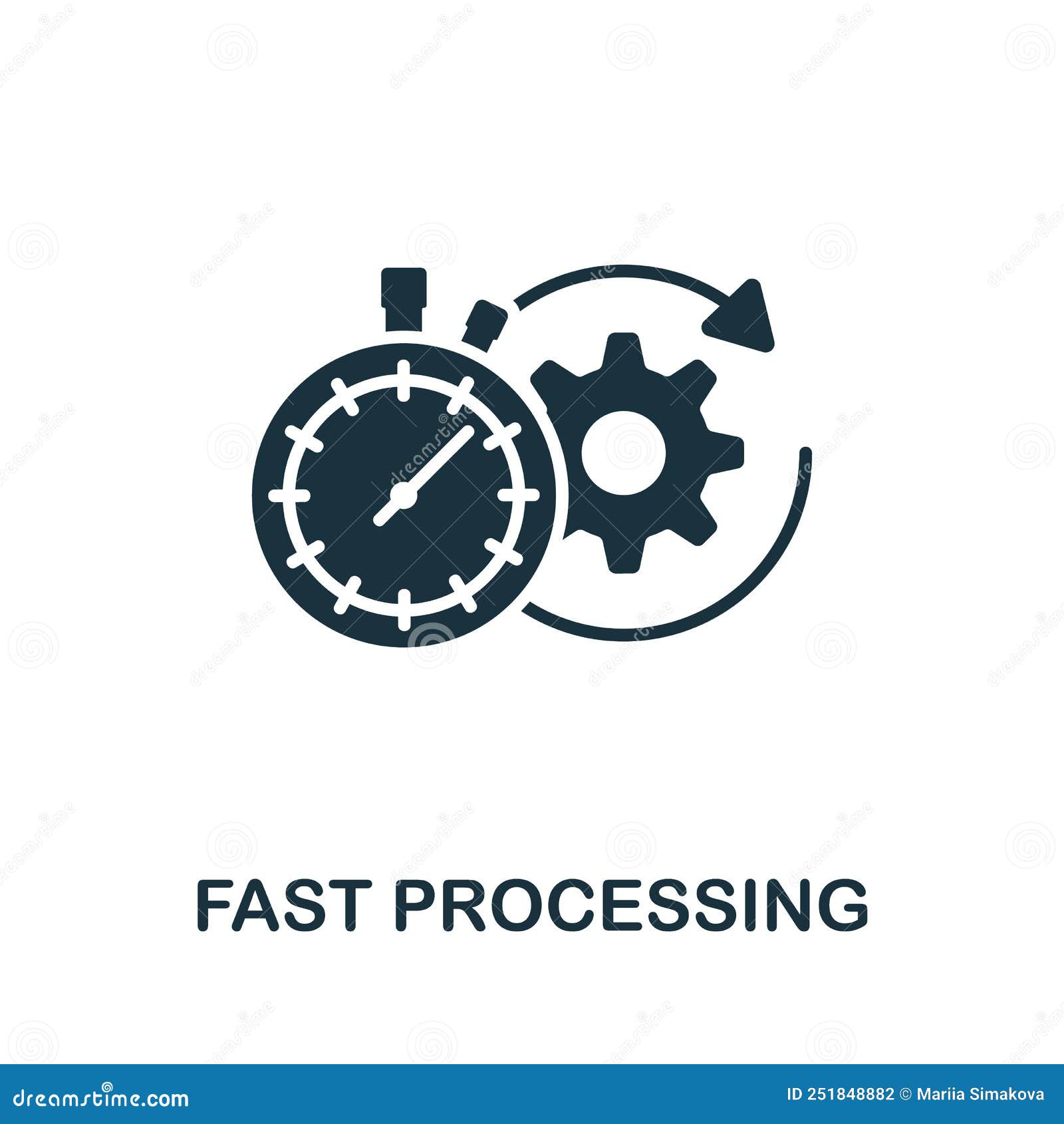 Fast Processing Icon. Monochrome Simple Line Data Science Icon For ...