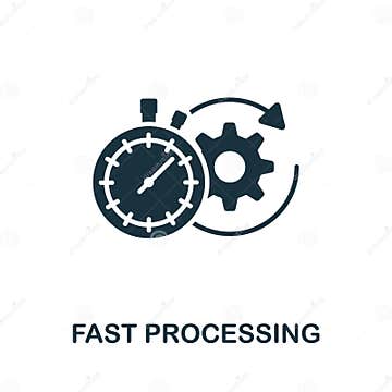 Fast Processing Icon. Monochrome Simple Line Data Science Icon for ...