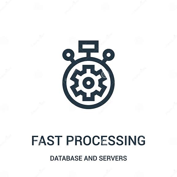 Fast Processing Icon Vector from Database and Servers Collection. Thin ...