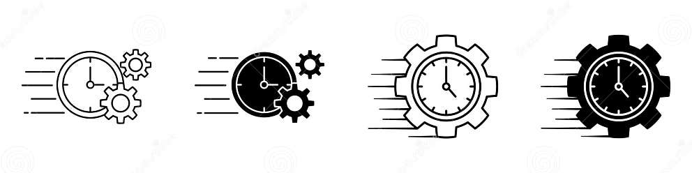 Fast Processing Icon Vector Stock Illustration - Illustration of line ...