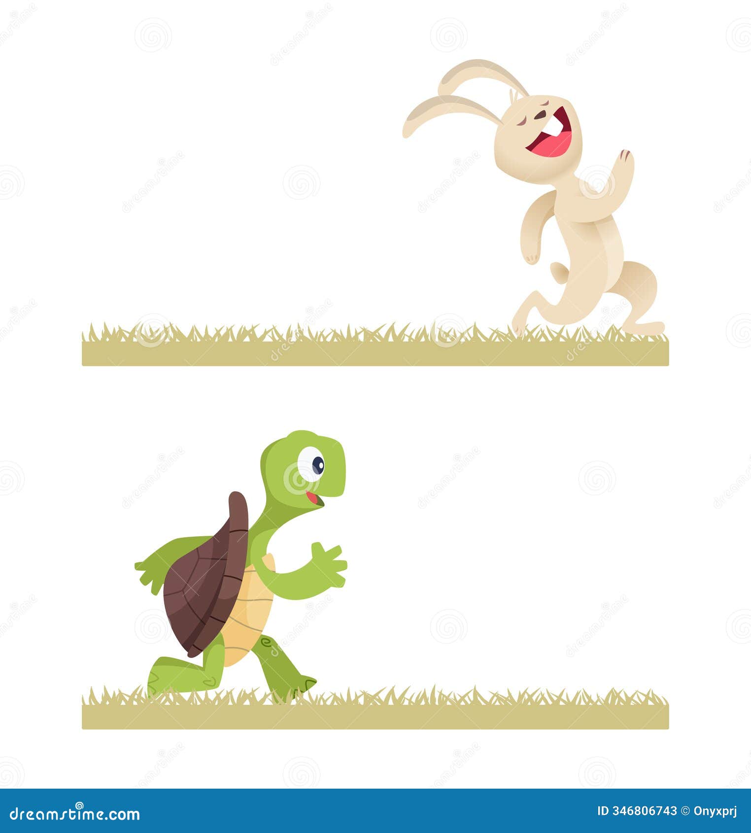 Fast Rabbit. Animals Running Fast Rabbit and Slowly Turtles Funny ...