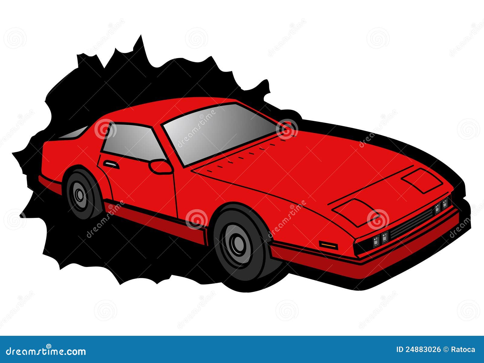 Fast red car stock vector. Illustration of design, driver - 24883026