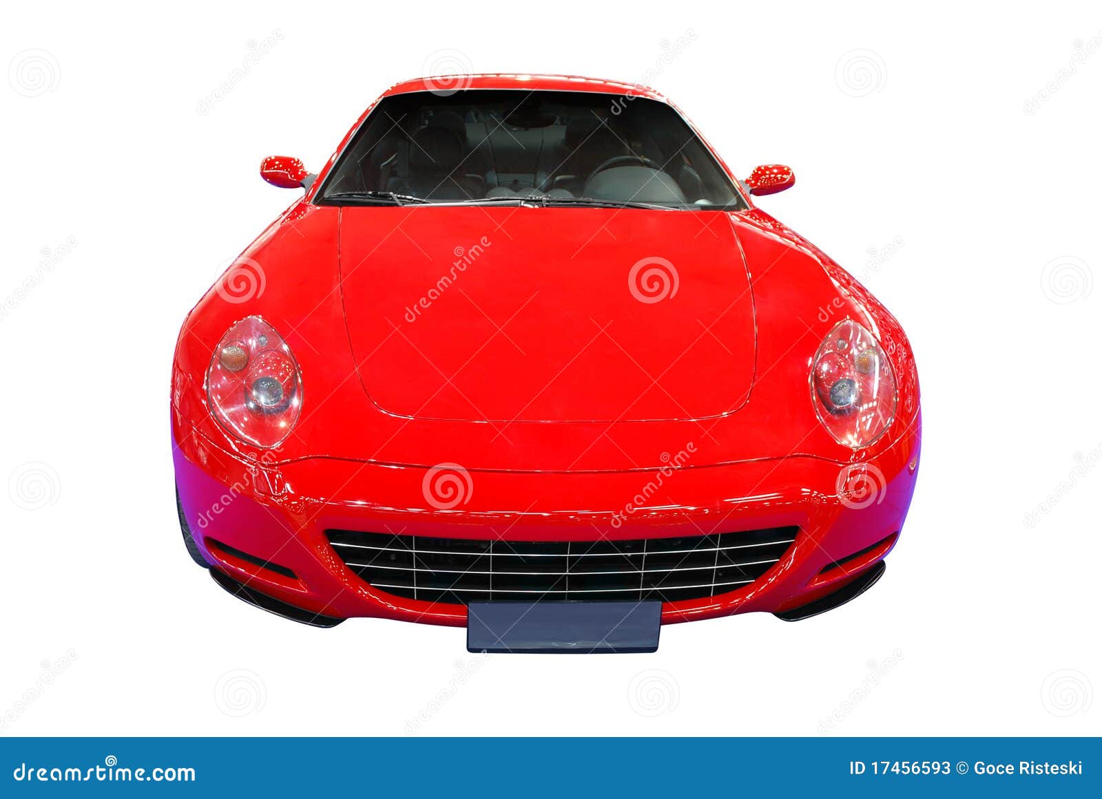 Fast Red Car Front View Isolated Stock Image - Image of fast ...