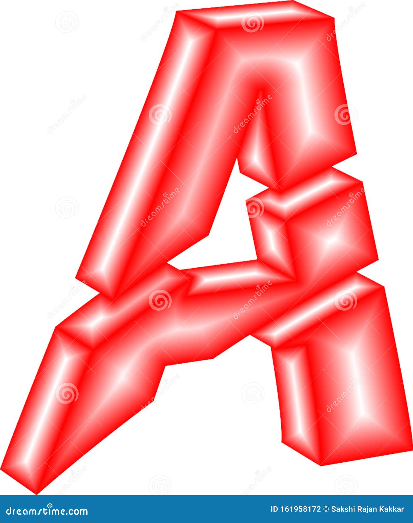 Fast Red Color Alphabet A With 3d Effect Isolated On White Surface ...