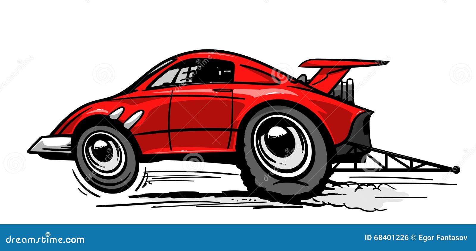 Hot Rod Race Car Dragster Engine Cartoon Vector Illustration ...