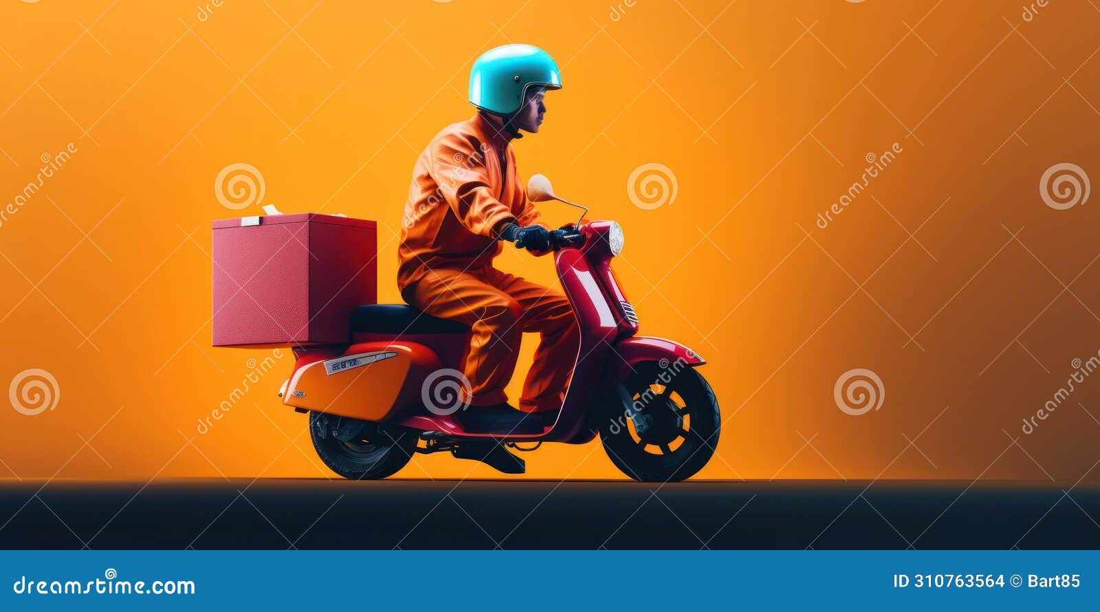 Fast and Reliable Delivery Service Courier on Motorbike with Package ...