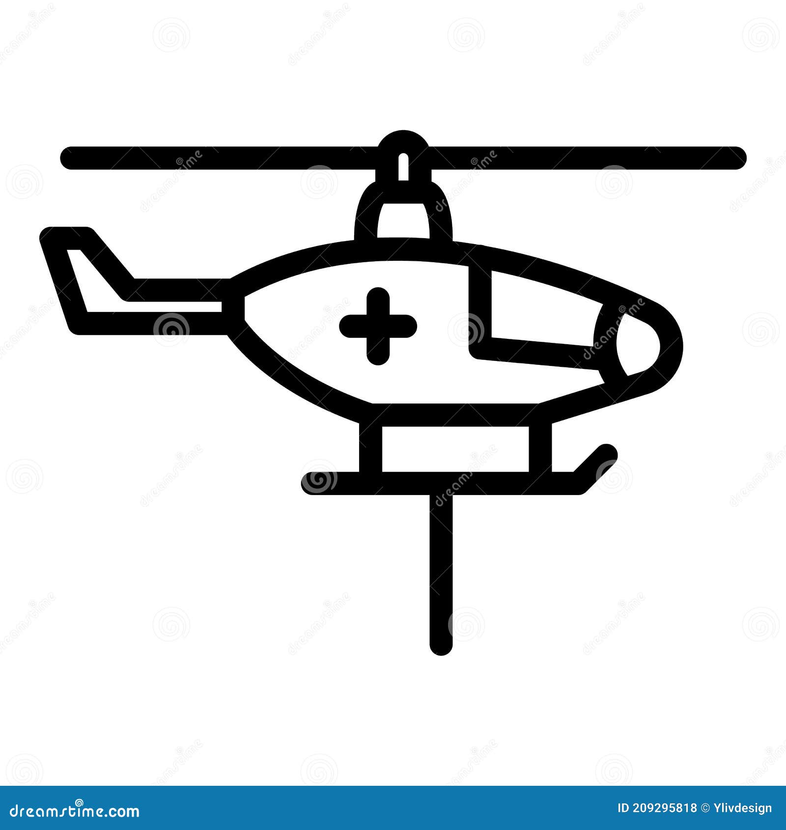 Fast Rescue Helicopter Icon, Outline Style Stock Vector - Illustration ...