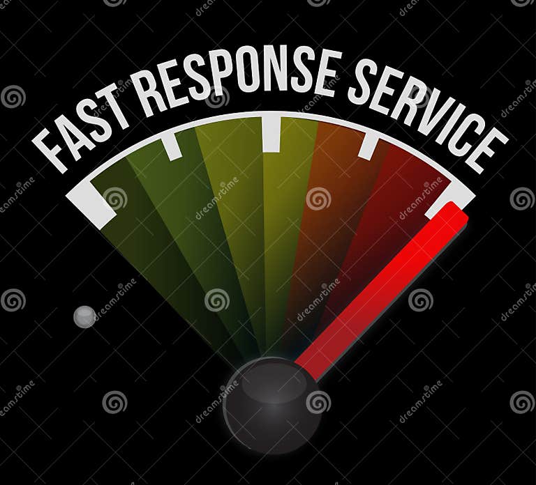 Fast Response Service Speedometer Stock Illustration - Illustration of ...