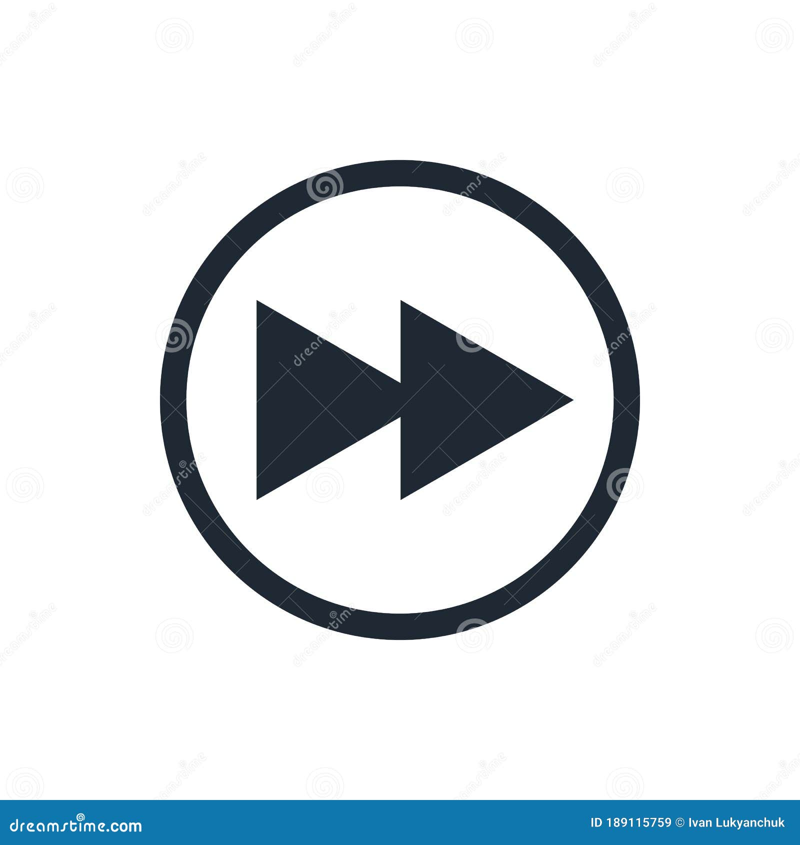 Fast Rewind Media Player Icon Stock Vector - Illustration of decoration ...