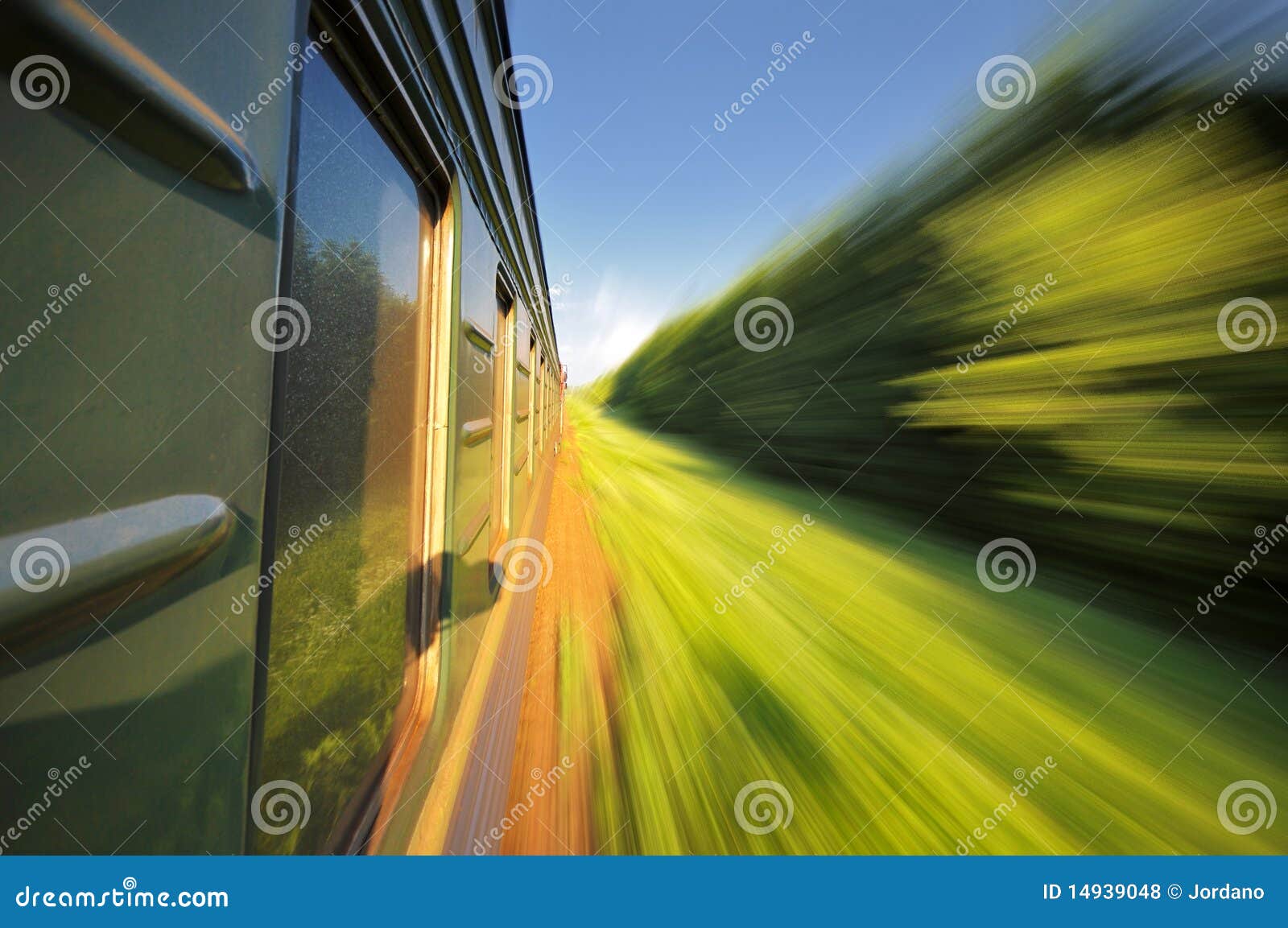 Fast Riding a Train with Motion Blur Stock Photo - Image of abstract ...