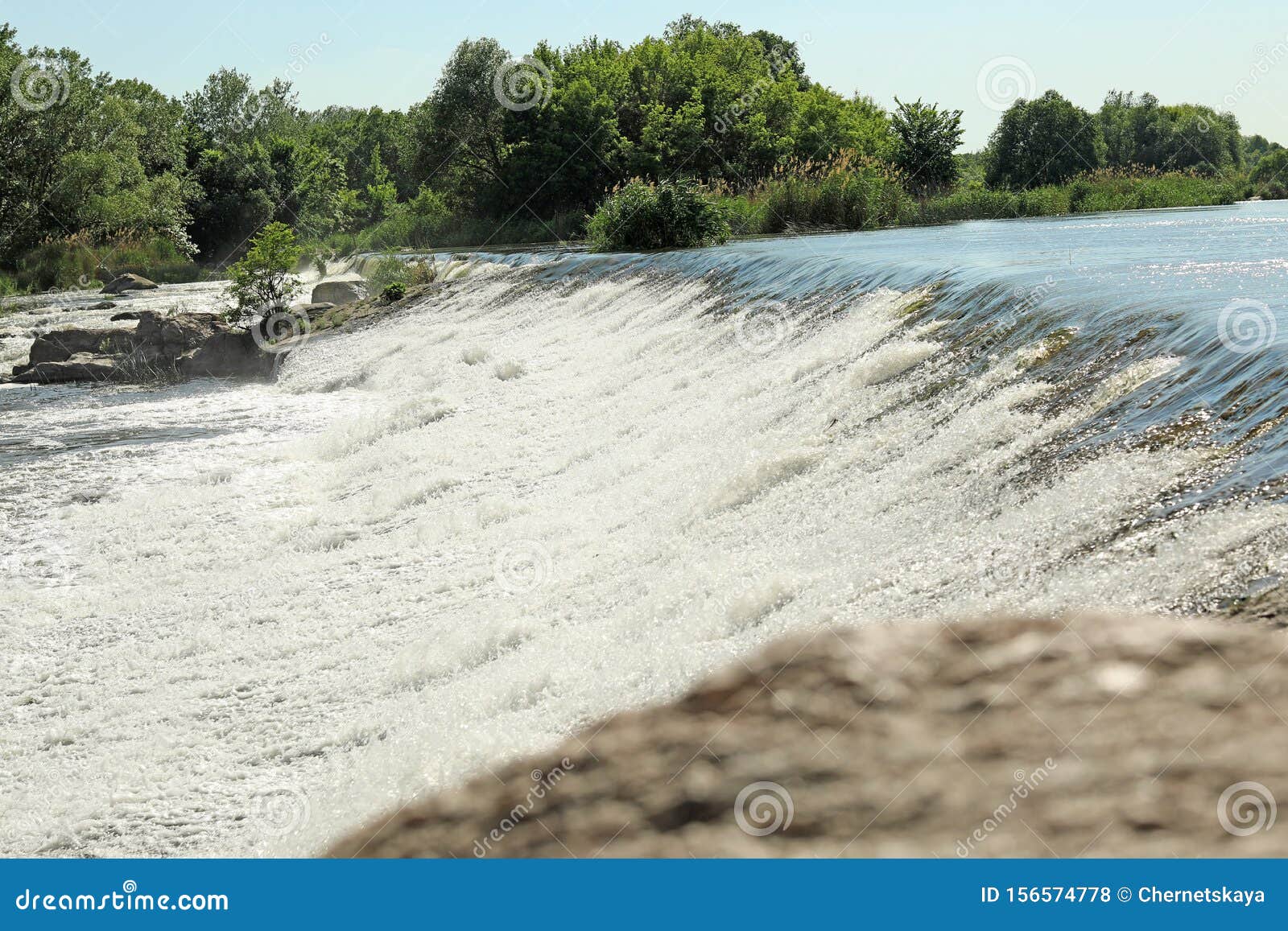 Fast river with rapids stock photo. Image of creek, season - 156574778