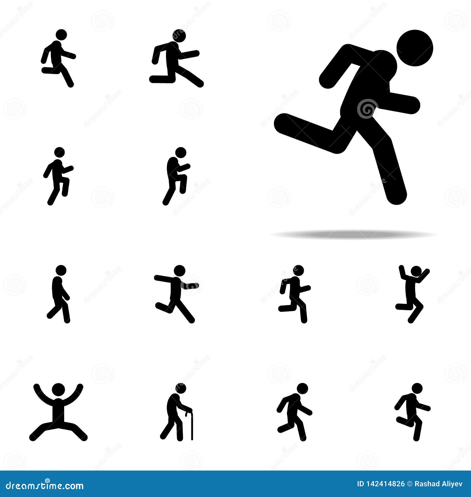 Fast, Run Icon. Walking, Running People Icons Universal Set for Web and ...