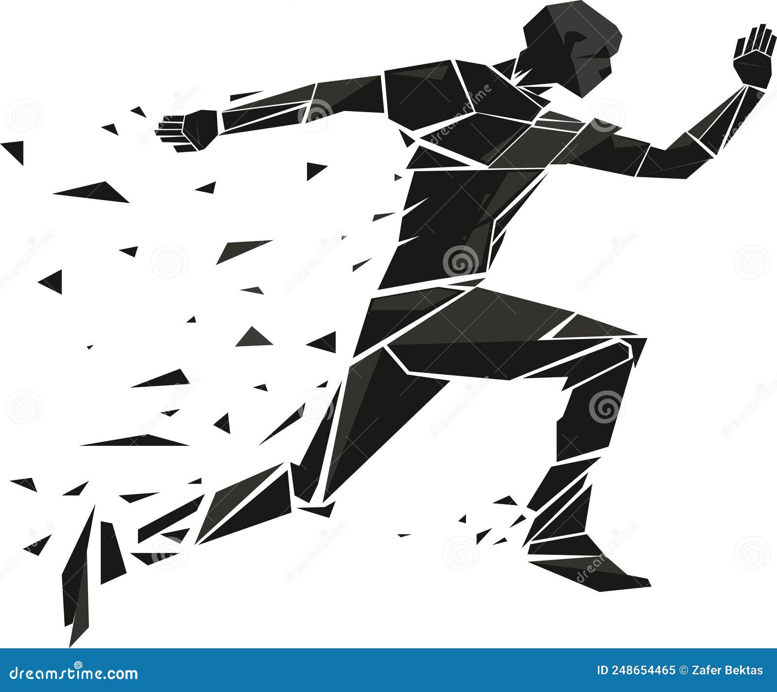 Fast running man geometric stock vector. Illustration of grometric ...