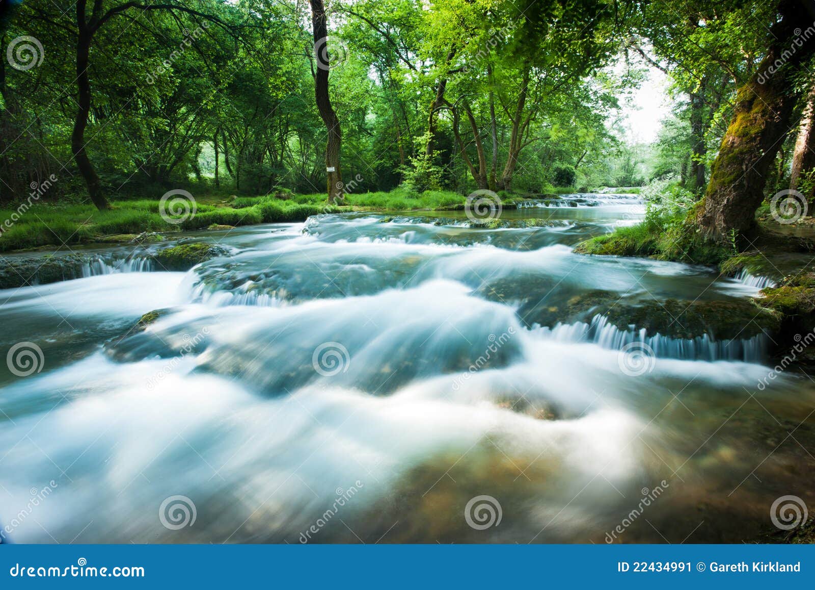 A fast running stream stock image. Image of natural, green - 22434991