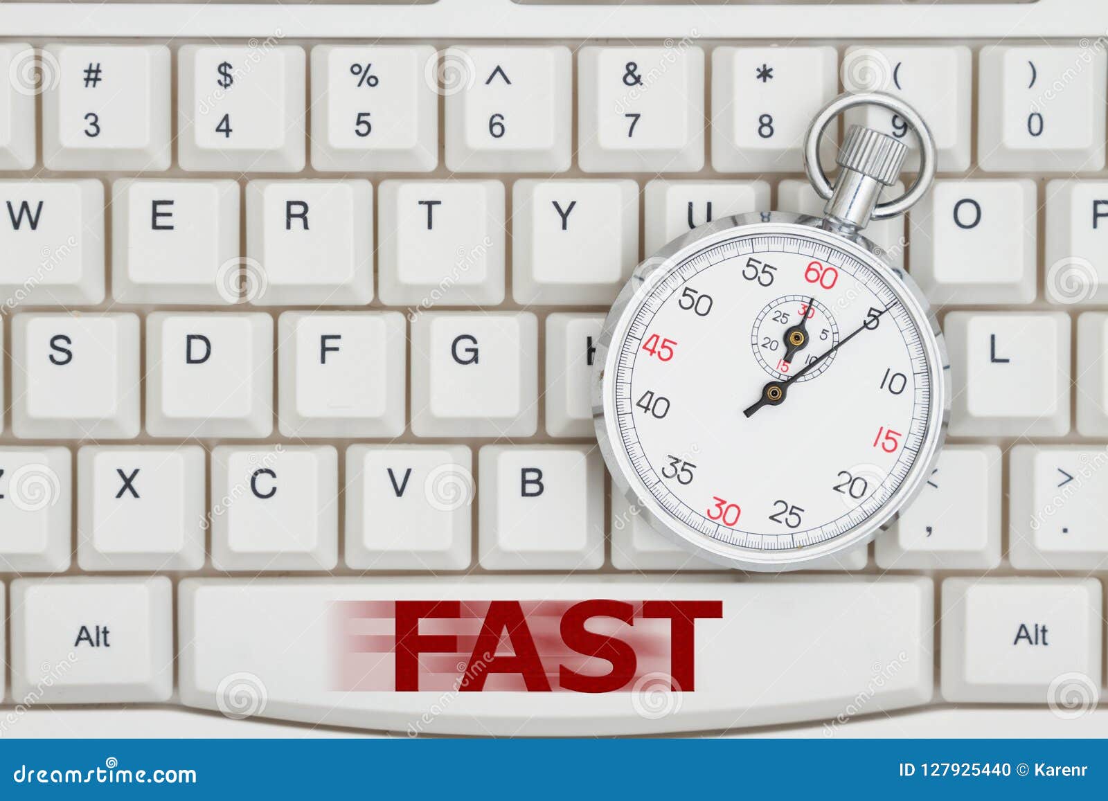 Stopwatch on a Keyboard with Text Fast Stock Photo - Image of ...
