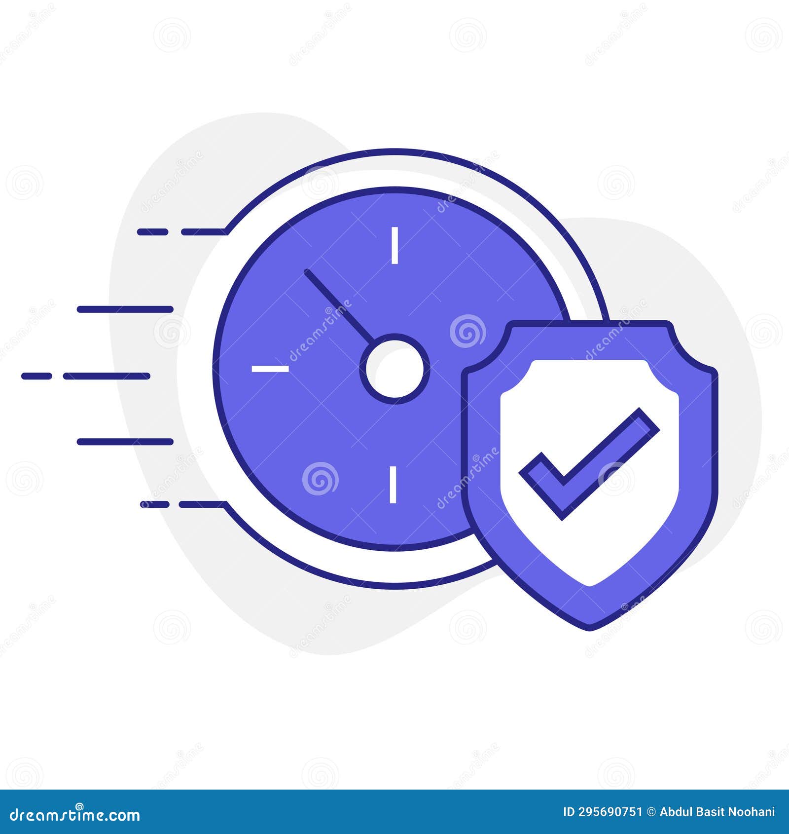 A Fast and Secure Icon with a Clock and a Shield, Representing Speed ...