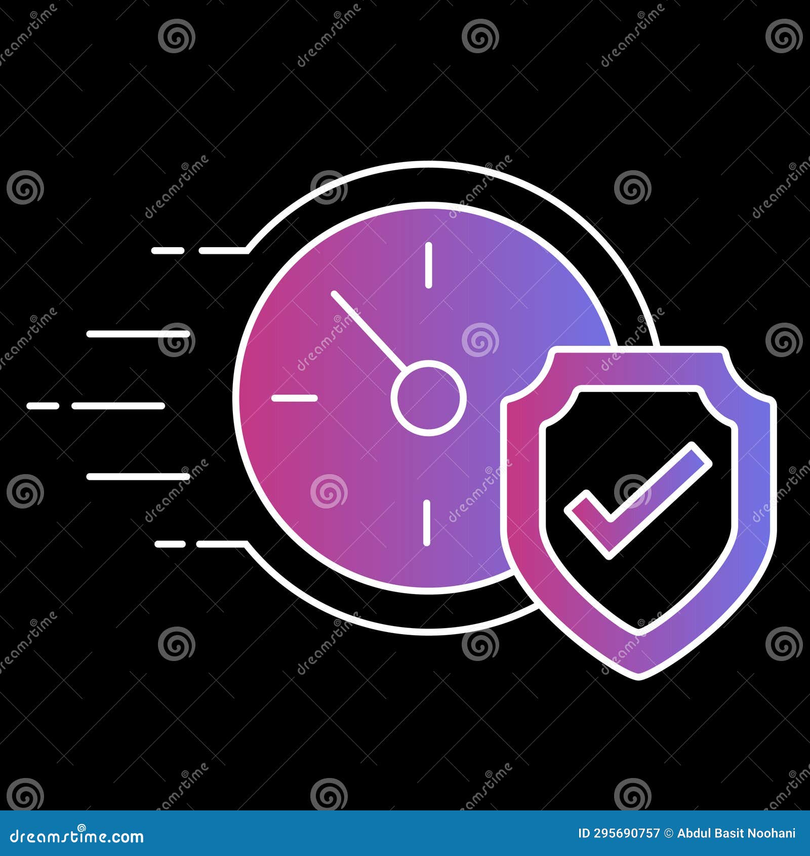 A Fast and Secure Icon with a Clock and a Shield, Representing Speed ...