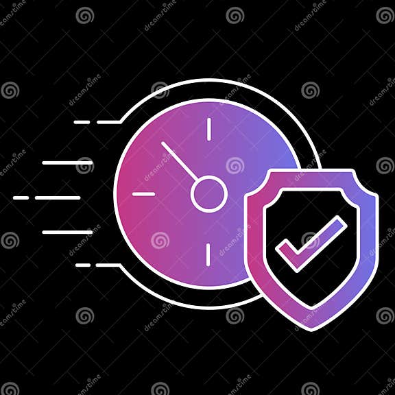 A Fast and Secure Icon with a Clock and a Shield, Representing Speed ...