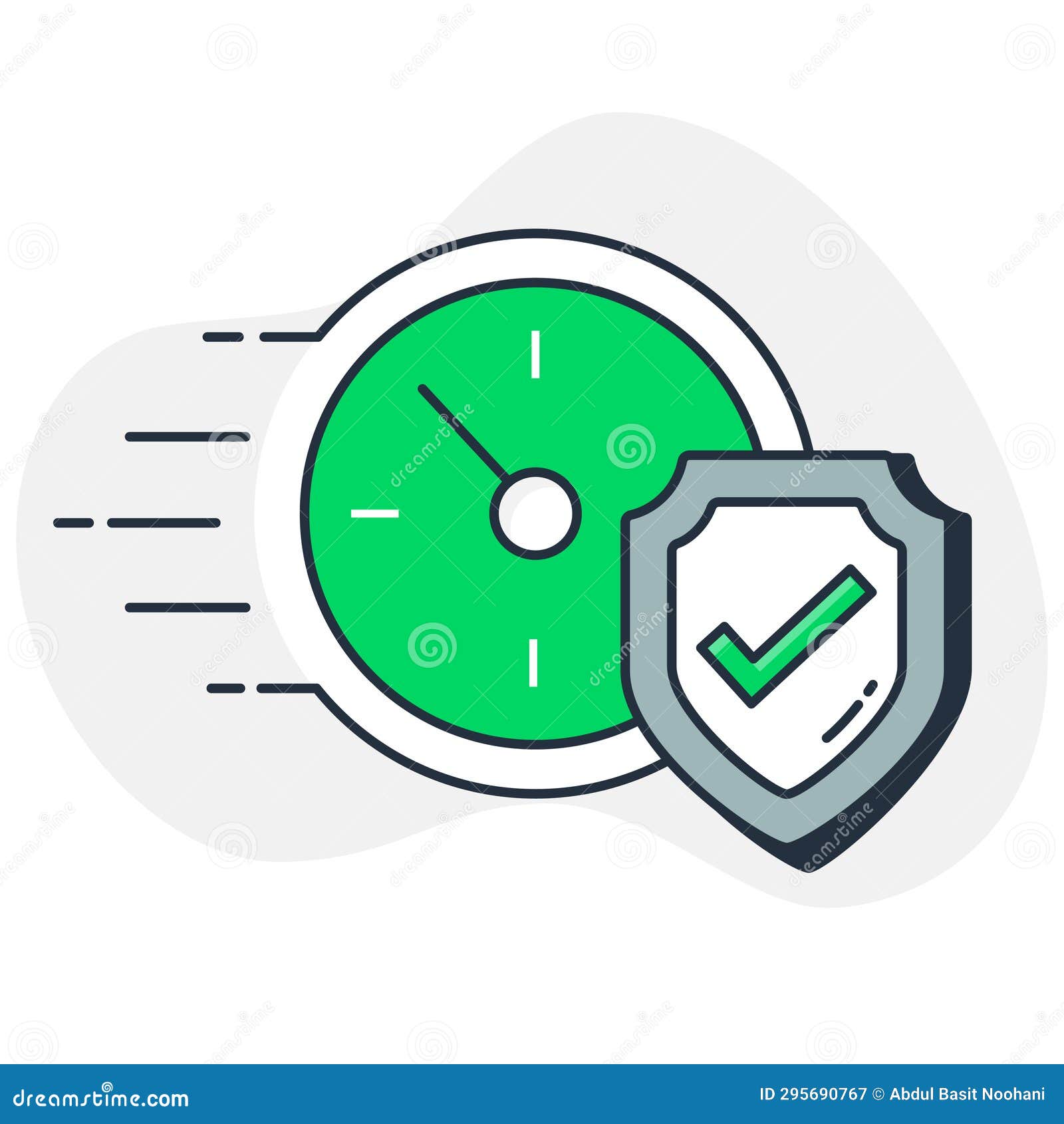 A Fast and Secure Icon with a Clock and a Shield, Representing Speed ...