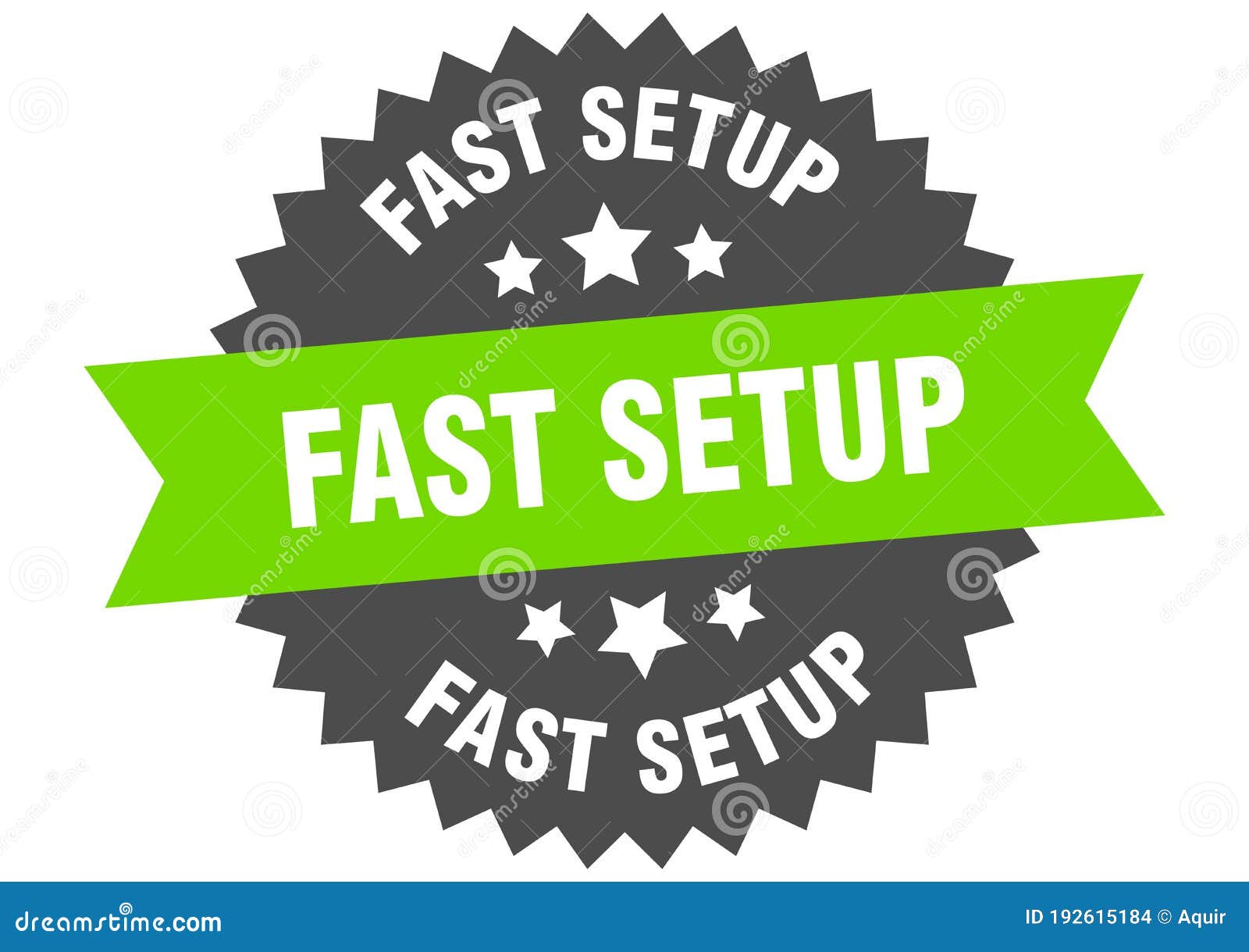 Fast Setup Sign. Fast Setup Round Isolated Ribbon Label Stock Vector ...