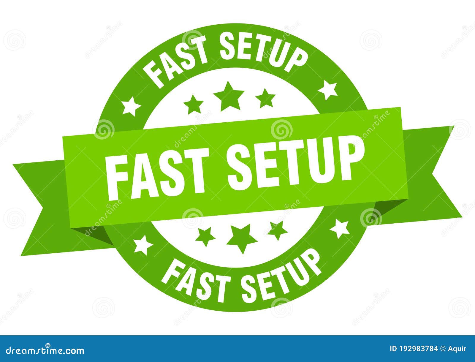 Fast Setup Round Ribbon Isolated Label. Fast Setup Sign Stock Vector ...