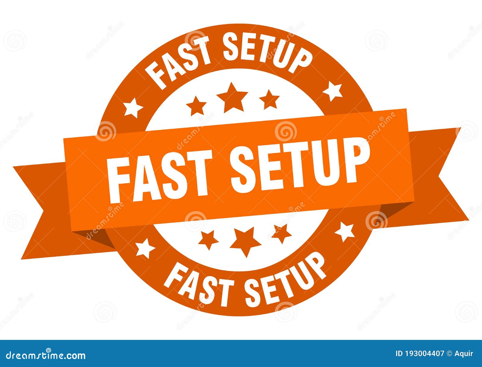 Fast Setup Round Ribbon Isolated Label. Fast Setup Sign Stock Vector ...