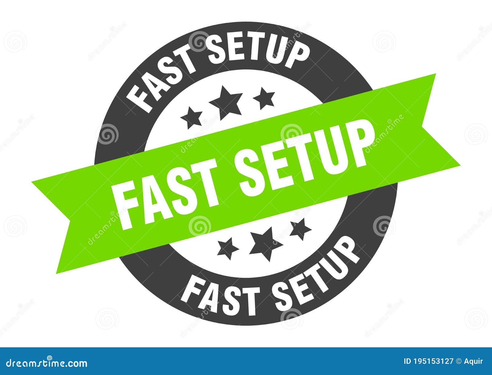 Fast Setup Sign. Round Ribbon Sticker. Isolated Tag Stock Vector ...