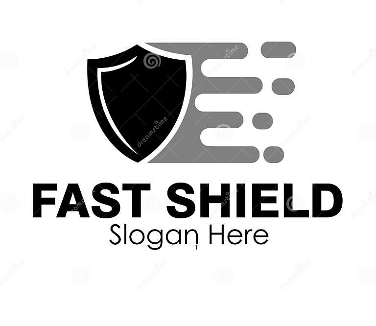 Fast Shield Logo Design Concept Stock Illustration - Illustration of ...