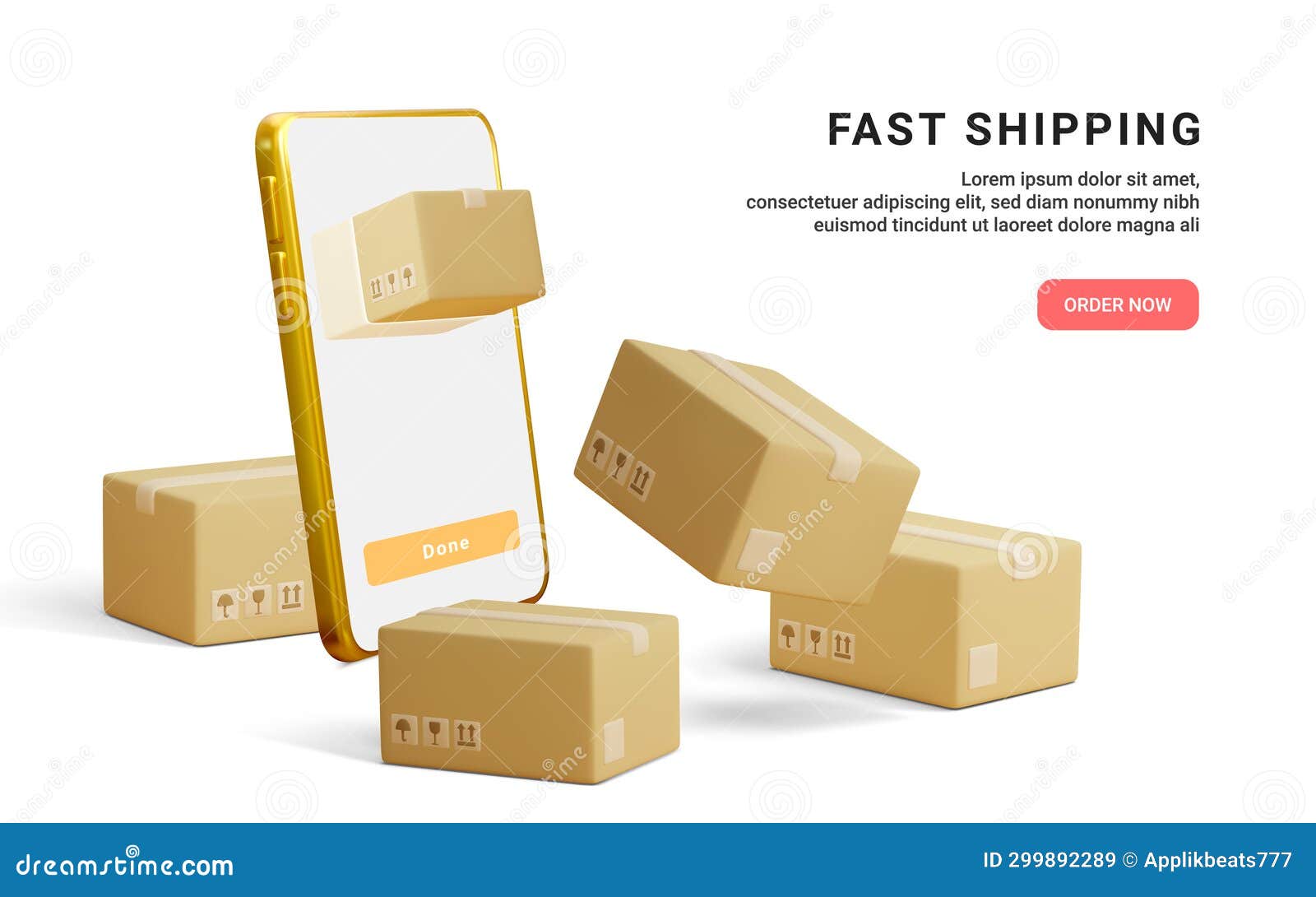 Fast Shipping. Concept for Fast Delivery Service Stock Illustration ...