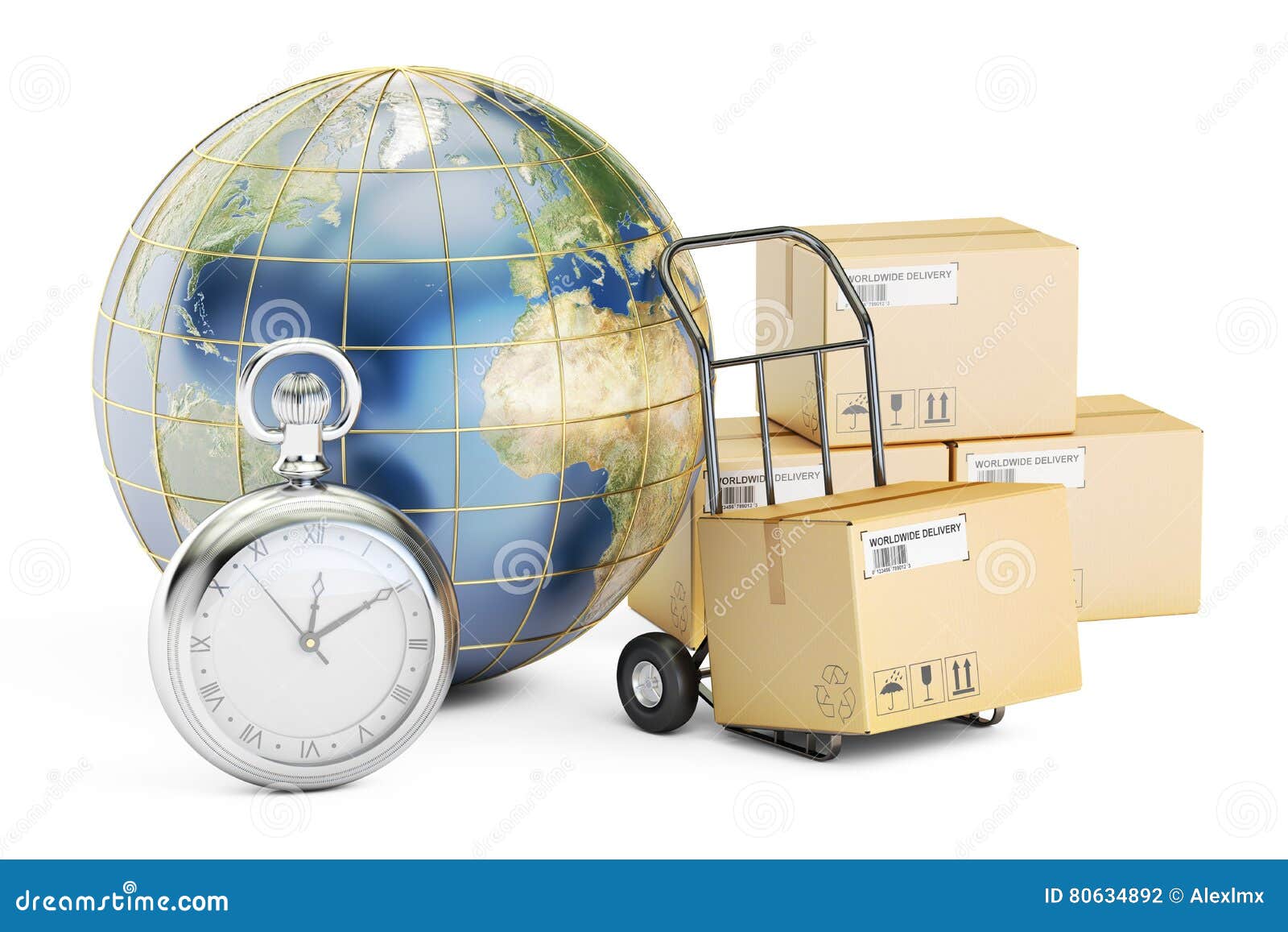 Fast Shipping and Delivery Around the World Concept, 3D Rendering Stock ...
